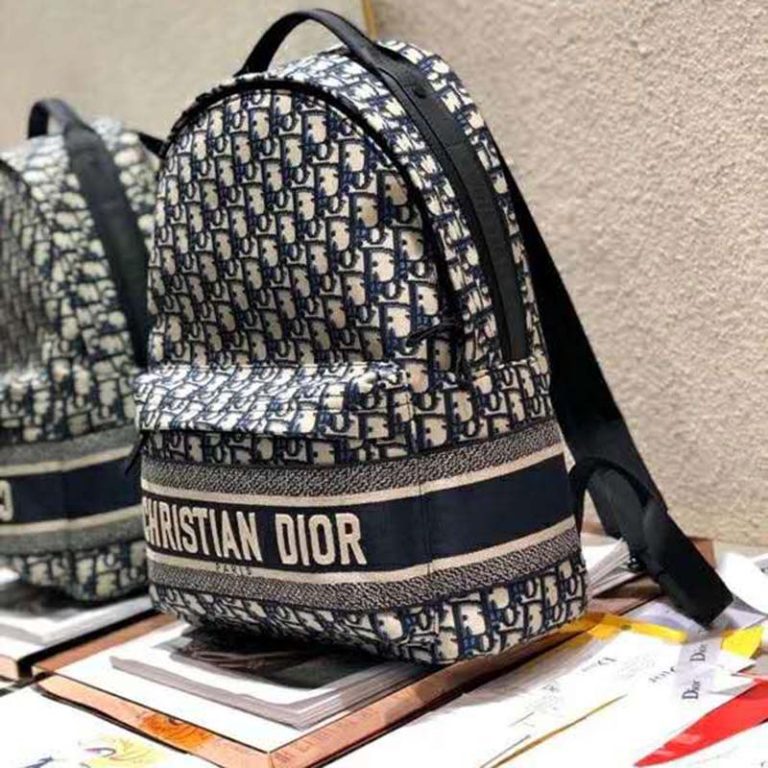 Dior Unisex Diortravel Backpack Blue Dior Oblique Jacquard ‘Christian ... Dior Unisex Diortravel Backpack Blue Dior Oblique Jacquard ‘Christian ...